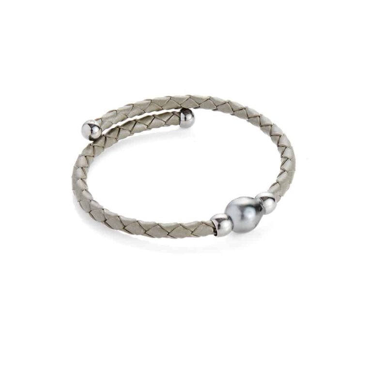 Isle of Wight Pearl - Tahitian Solo Pearl Leather Bracelet
